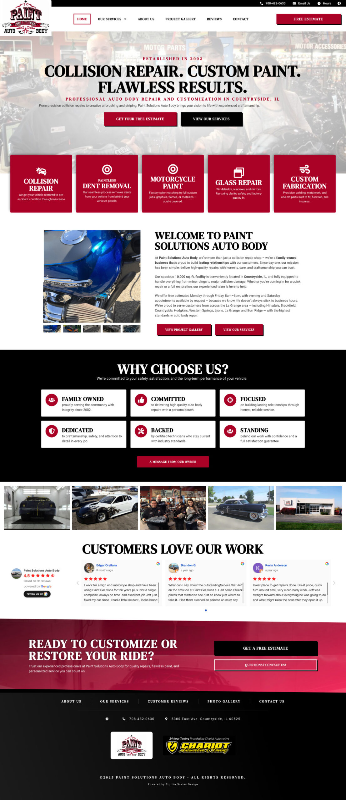 Paint Solutions Auto Body - Tip the Scales Design